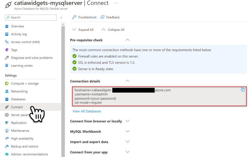 Connecting An Azure Mysql Database From A Function Catiawidgets2023 7512