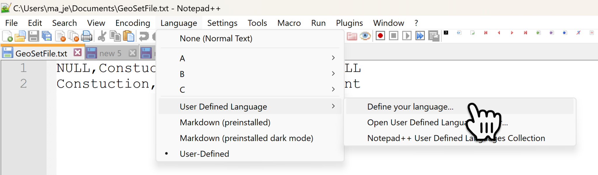 Note Pad ++ EKL Language – CatiaWidgets2023