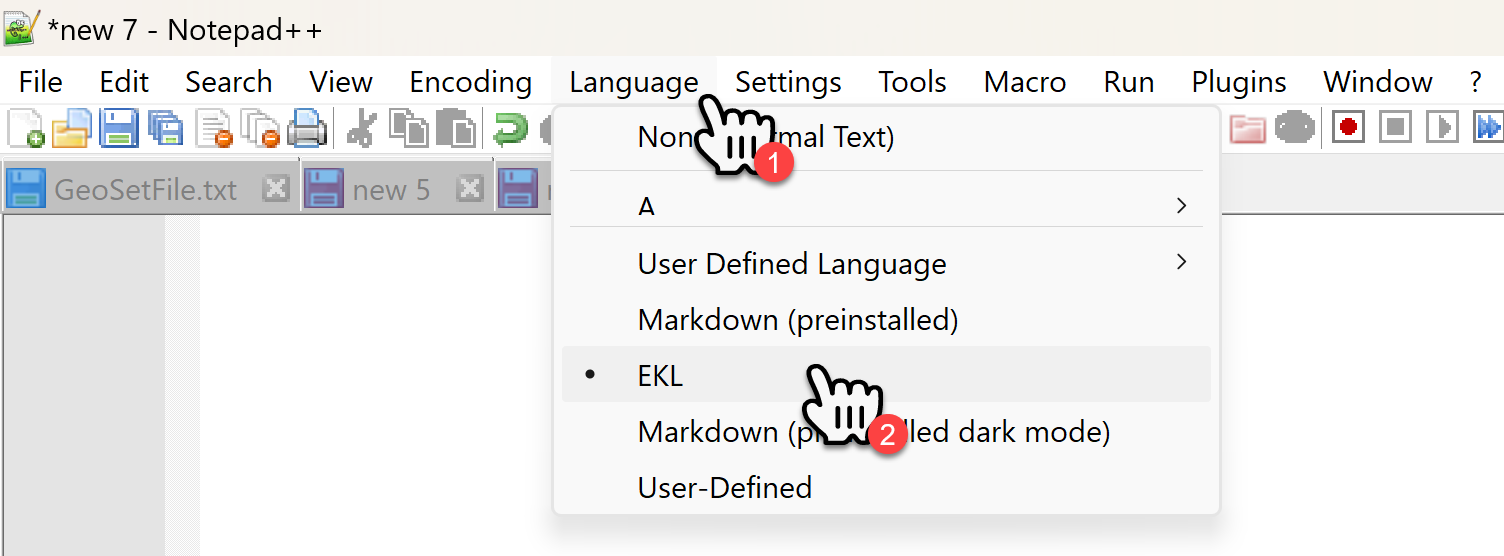 Note Pad ++ EKL Language – CatiaWidgets2023
